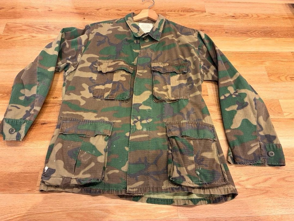70s US Army LC-1 RDF Leaf Camo Military BDU Jacket Medium-SHORT | eBay