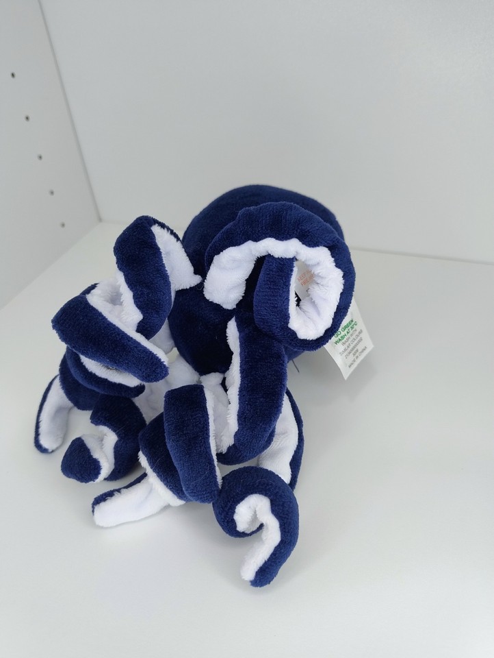 Matalan Octopus White/Navy blue soft toy plush Stuffed Animal - Rattle 6" v55 | eBay