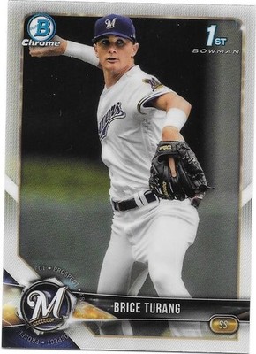 Brice Turang 1st Chrome Refractor Rookie 2018 Bowman Draft Card #BDC-11 ...