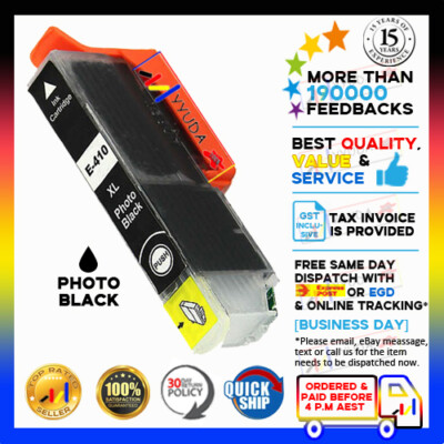 1x NoN-OEM 410XL PHOTOBLACK Ink for Epson XP-530 XP-540 XP-630 XP 640 ...