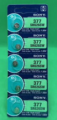 Genuine Sony SR626SW 377 LR66 AG4 Silver Oxide Battery 1.5V x5 UK SAME ...
