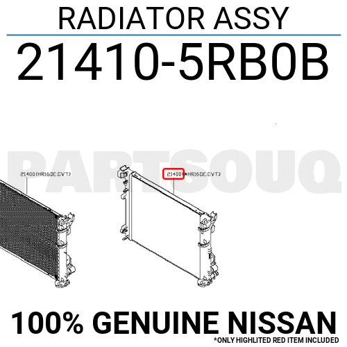 214105RB0B Genuine Nissan RADIATOR ASSY 21410-5RB0B | eBay