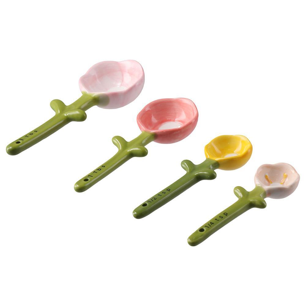 Multicolor Measuring Spoons and Cups Set Sunflowers Measuring Spoon ...