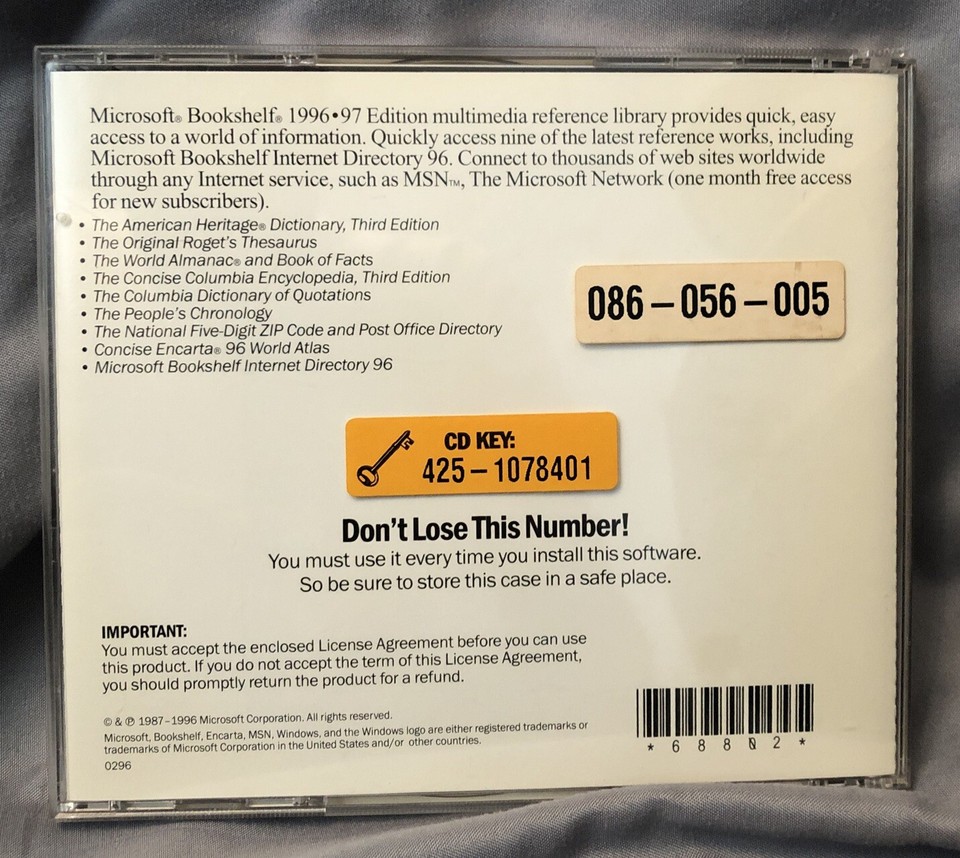 Microsoft Bookshelf 1996-97 Edition Designed for Windows 95 | eBay
