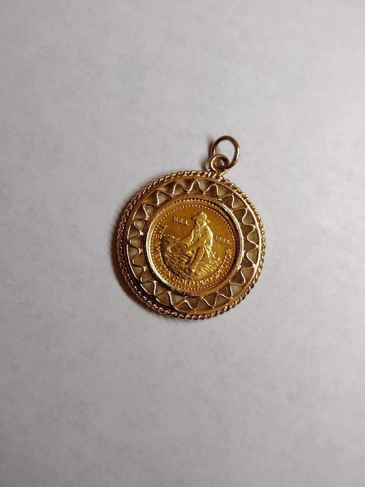 1985 Engelhard Prospector 1/10 oz gold coin in Engelhard Sun Bezel 2500 ...