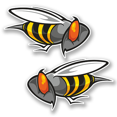 2 x 10cm Angry Wasp Bee Vinyl Decal Stickers Cool Funny Laptop Decal ...