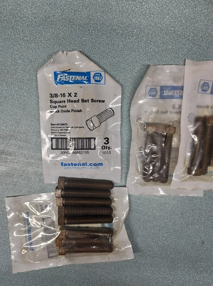 3/8-16x2 SQUARE HEAD SET SCREWS HARDENED STEEL PLAIN (26 SCREWS) | eBay