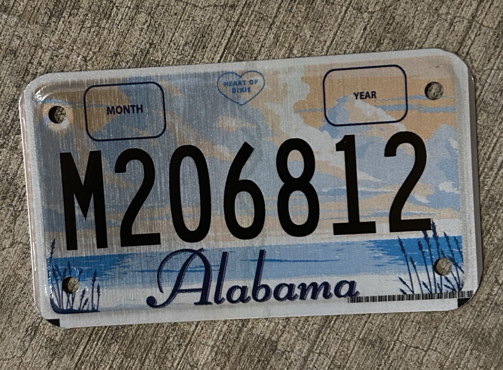 Alabama MC Motorcycle Heart Of Dixie Actual License Plate Tag | eBay