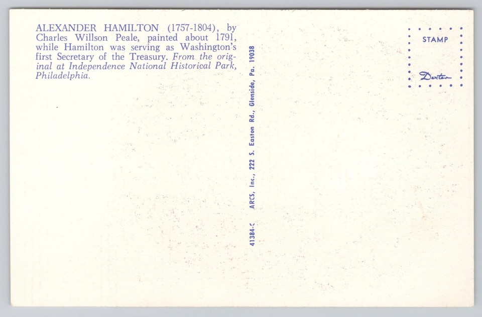Alexander Hamilton Painting Signer Declaration Independence VTG ...