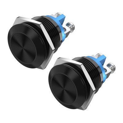 2pcs 16mm Metal Momentary Push Button Switch Screw Terminals 12V 2 Pin ...