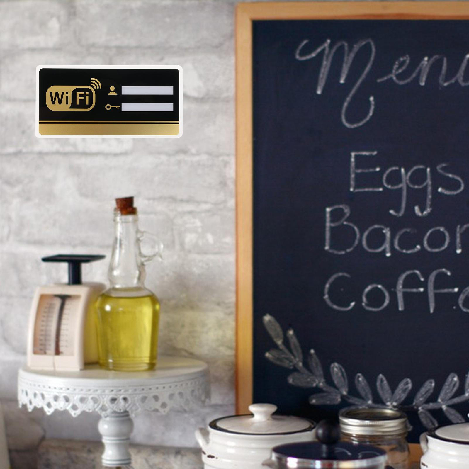 Acrylic Mirror WiFi Sign Sticker For Public Places House Shops ...