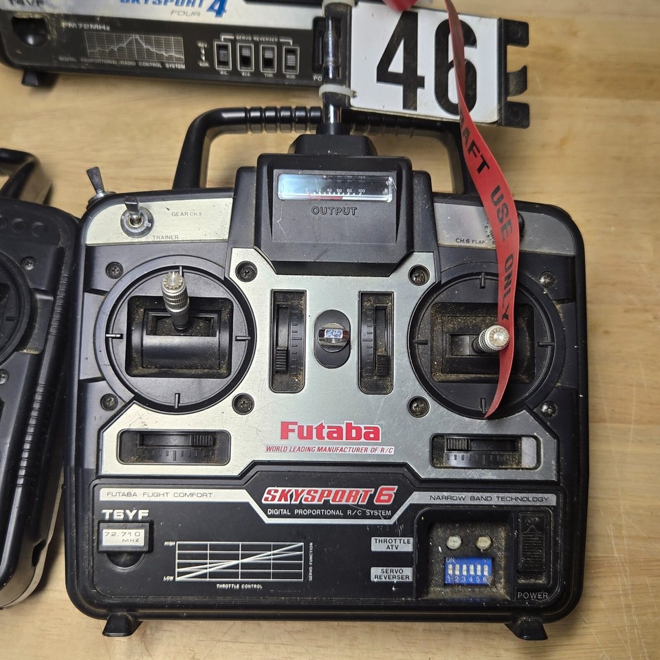 Lot Of 3 RC Transmitters Futaba (2) skysport 4 & (1) 6 Untested Parts ...