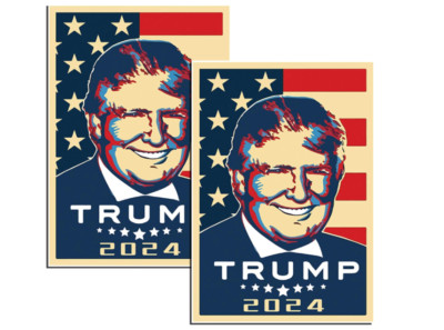 Trump Stickers Decals 2 Pack Donald Trump Flag 2024 USA President Car ...