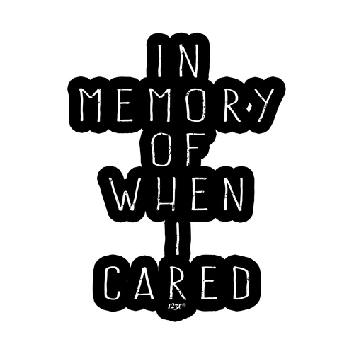 2 x Large Car Stickers - in memory of when i cared Decal Bumper Laptop ...