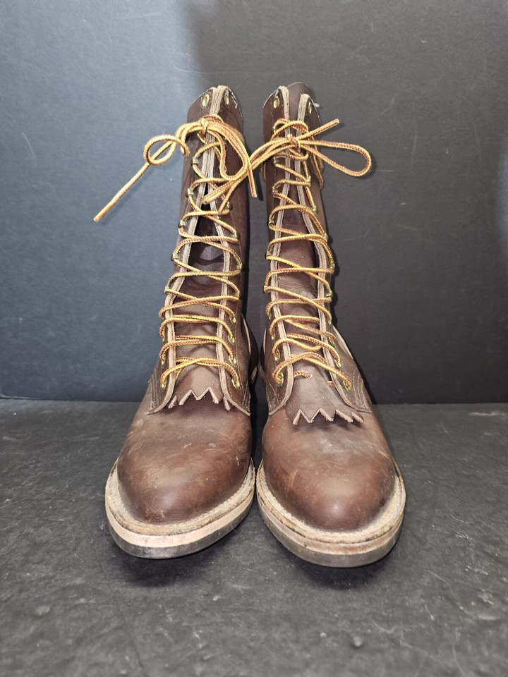 Hathorn Boot Mfg White's Brown Leather Packer Logger Style Boots Mens ...