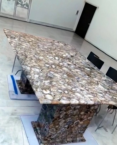 152cm x 91.4cm Naturel Agate Gemme Rectangle Table Top - Luxe Maison ...