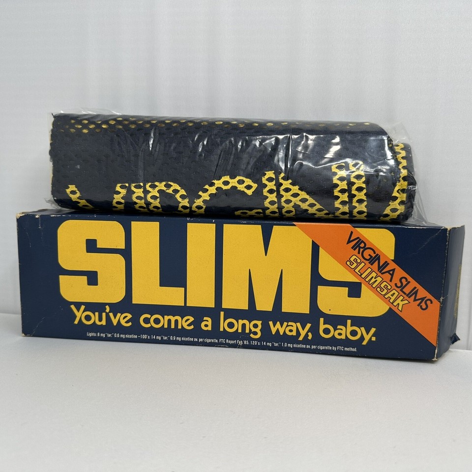 Vintage Backpack Beach Bag 80s Virginia Slims Cigarettes Blue Mesh ...