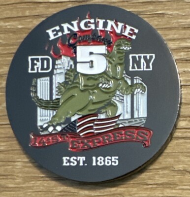 FDNY Engine 5 New York Fire Department Challenge Coin Godzilla | eBay