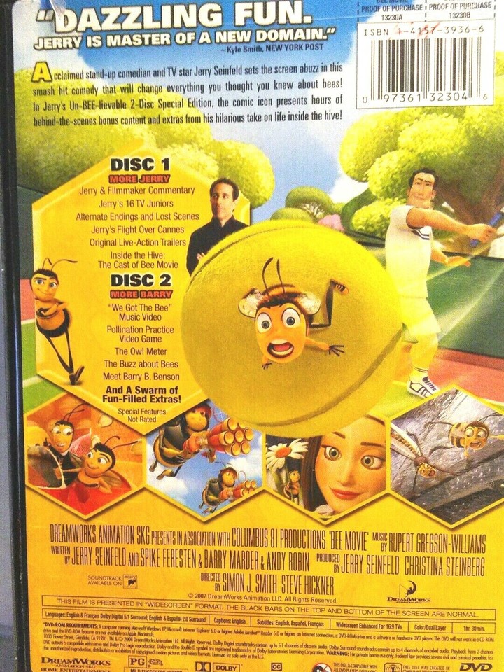 Bee Movie (DVD, 2008, 2-Disc Set, Edition) 97361323046| eBay