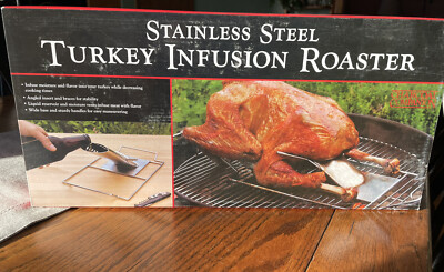 Charcoal Companion Stainless Steel Bbq Grill Turkey Infusion Roaster ...