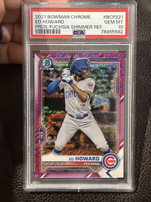 2021 Bowman Chrome #BCP-221 Ed Howard Fuschia Shimmer Refractor /199 ...