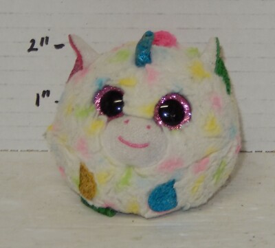 Ty Puff Puffies Harmonie 2" Beanie baby Boos plush toy Pink Blue white ...