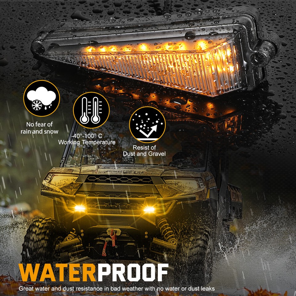 Plug and Play UTV ATV Turn Signal Kit Horn Street Legal 4Pcs Triangle ...