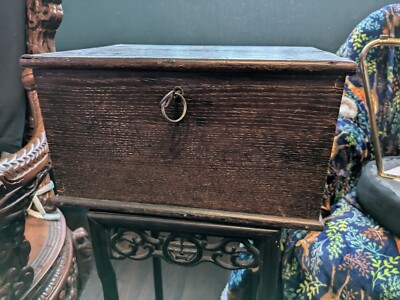 Antique Lockable Oak Deed Box | eBay UK
