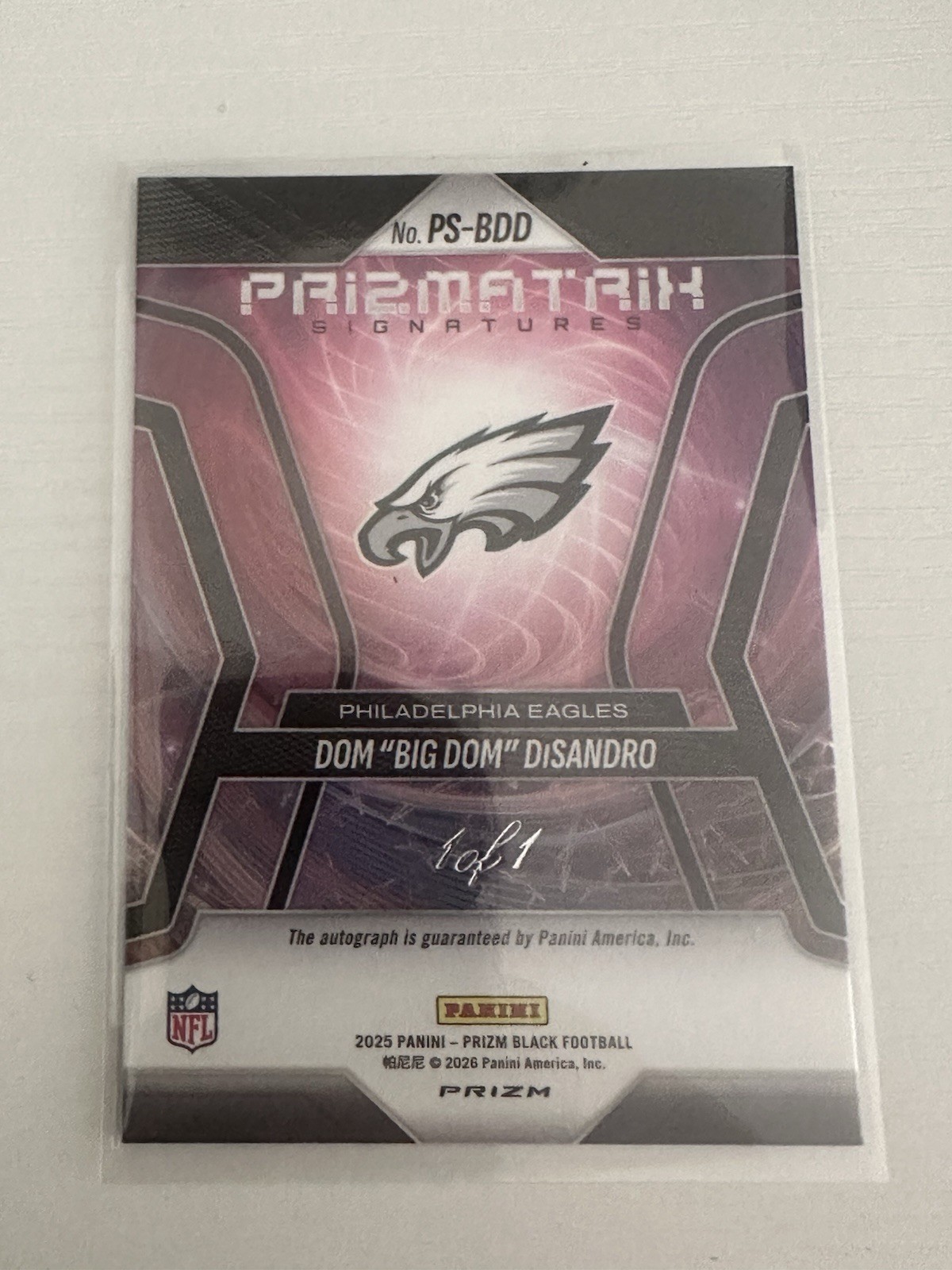 2025 Panini Prizm Black Dom "Big Dom" DiSandro Prizmatrix FOTL NEBULA ...