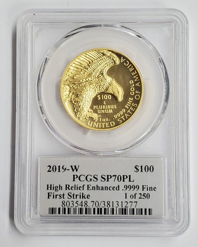 2019 W American Liberty High Relief Gold $100 SP70 PROOF-LIKE Enhanced ...