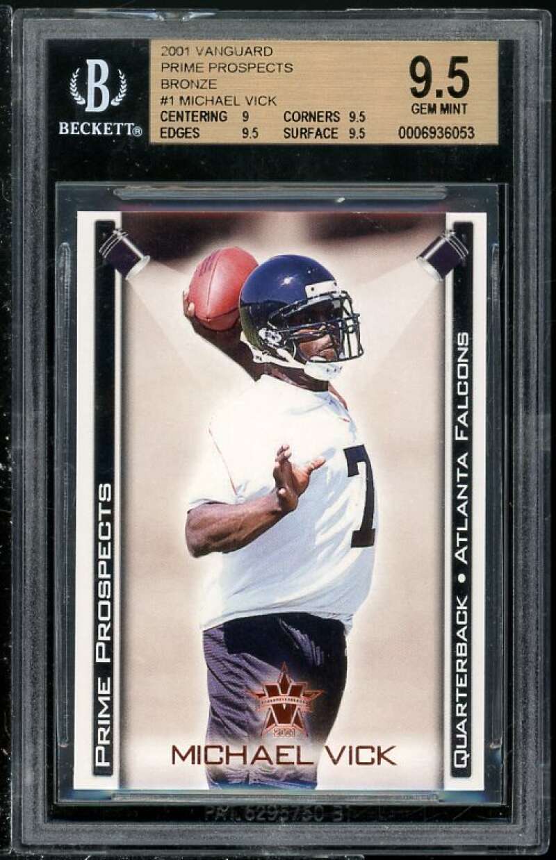 Michael Vick Rookie 2001 Vanguard Prime Bronze #1 BGS 9.5 (Read ...