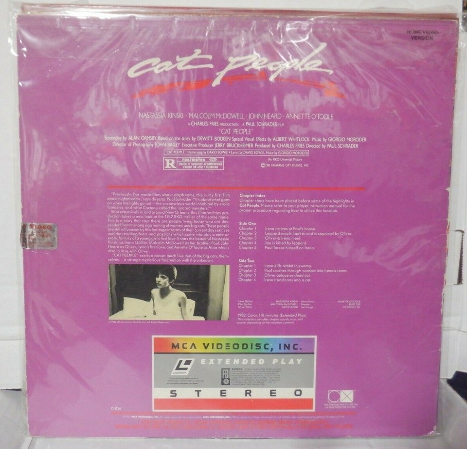Cat People MCA Videodisc 1982 Laserdisc 102721TILD2 | eBay