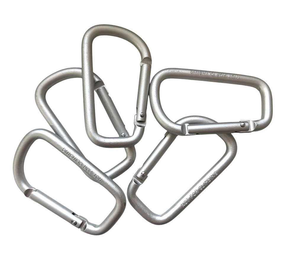 50 pcs 3" Heavy Duty Carabiner Spring D Clip Key Chain D Shape Matte ...