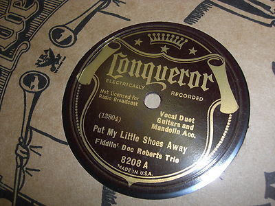 FIDDLIN DOC ROBERTS TRIO CONQUEROR 78 RPM RECORD 8208 PUT MY LITTLE ...