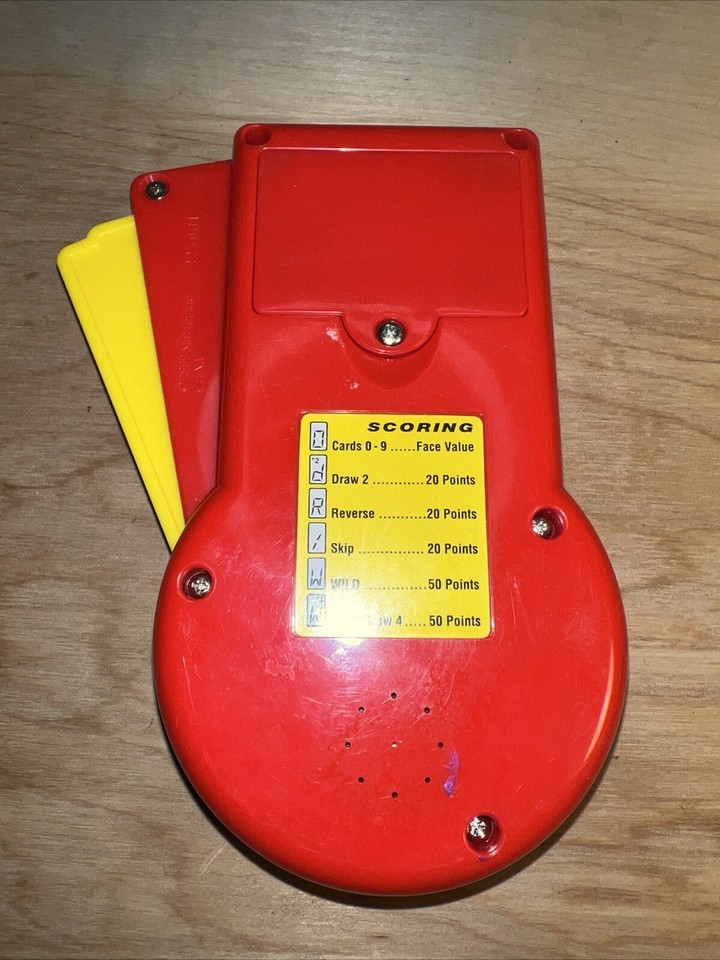 Vintage 1999 Mattel UNO Electronic Red Handheld Travel Game Classic ...