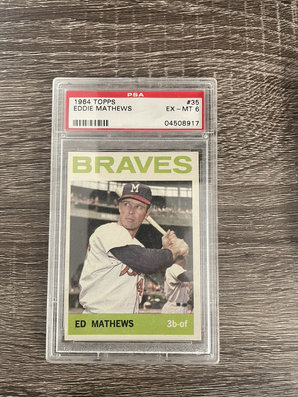 1964 Topps #35 ED EDDIE MATHEWS (HOF) PSA 6 EX/MT - MILWAUKEE ATLANTA ...