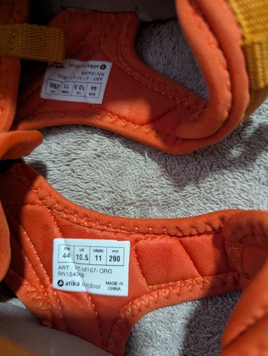 Atika Outdoor Orange Men's Hiking Sandals, Closed Toe, Size 11 | eBay