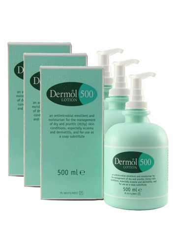 Dermol Lotion 500ml x 3 - Treats/Prevents Dry & Itchy Skin, In Eczema ...