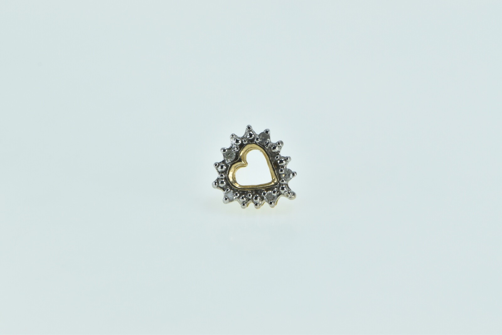 10K Diamond Heart Love Symbol Single Stud Earring Yel… - Gem