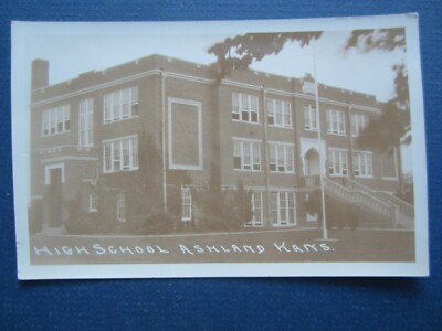 Old c.1930's - High School ASHLAND KANSAS - RPPC Real Photo POSTCARD | eBay