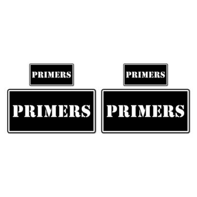 Primers B&W Ammo Box Set, Vinyl Decal Sticker, 2@ 1"x2" & 2@ 2"x4 ...