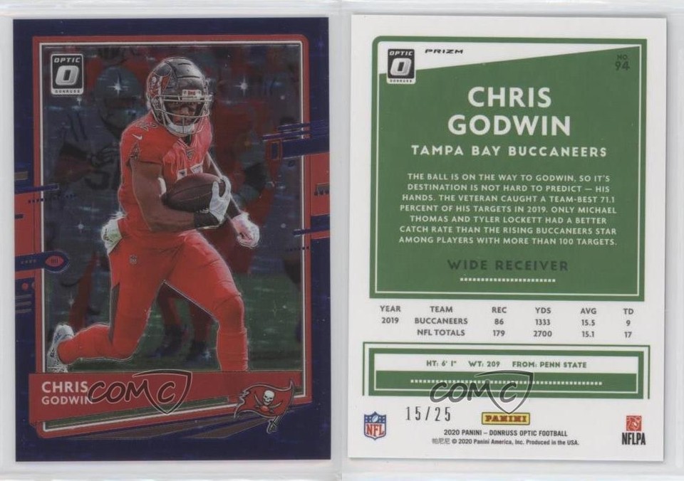 2020 Panini Donruss Optic Purple Stars Prizm 15/25 Chris Godwin #94 ...