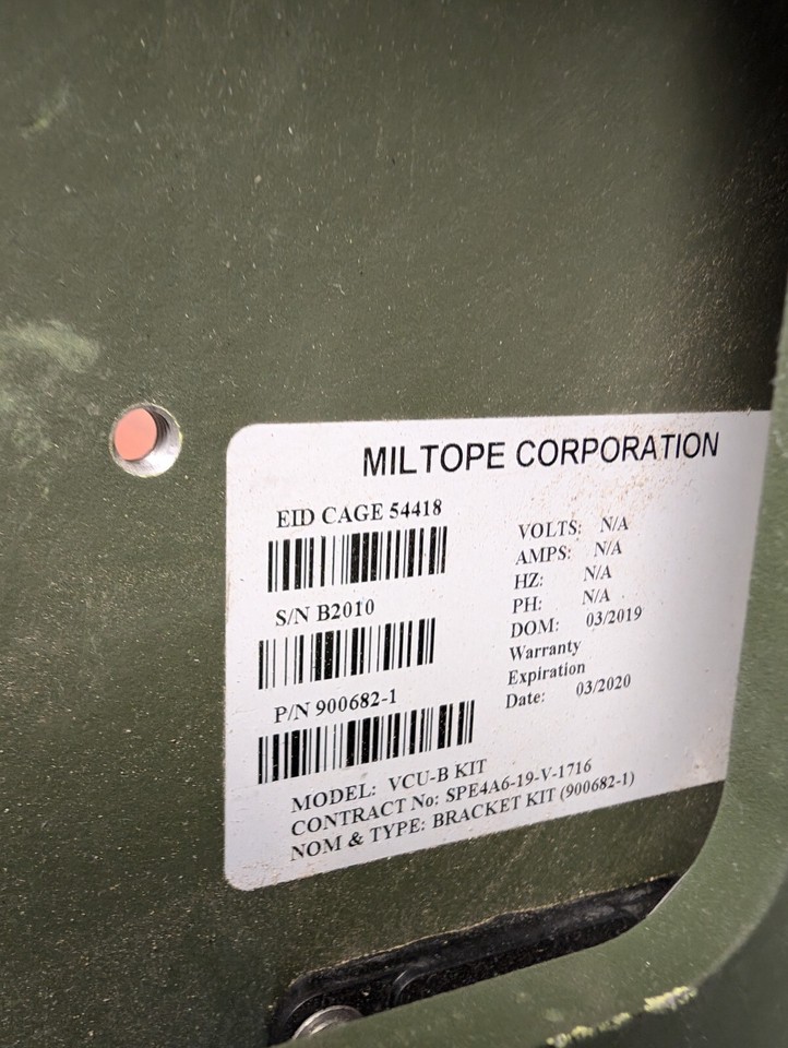 Military Docking Station Miltope Corp. Bracket Kit-Model: VCU-B Kit ...