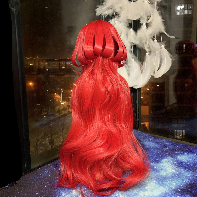 1/3 1/4 BJD Doll Red Jellyfish Anime Bangs Long Curly Hair Red Devil ...