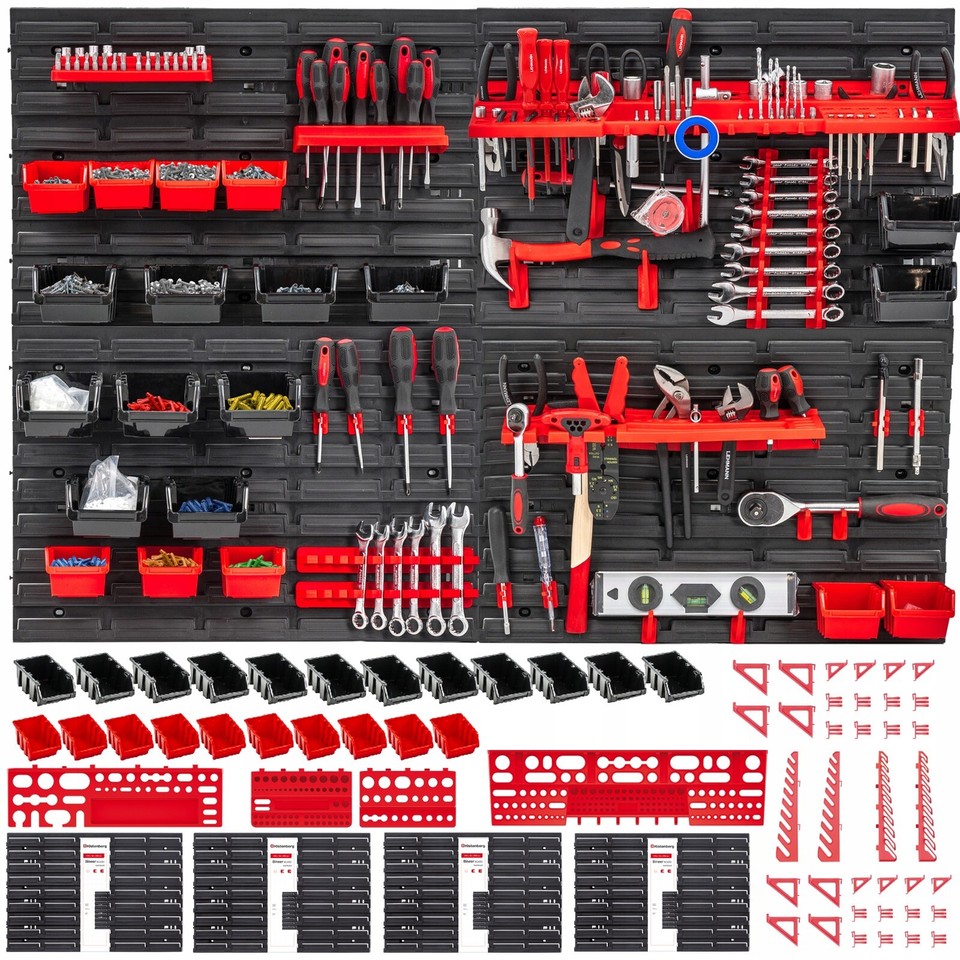 WALL MOUNT STORAGE BOARD ORGANIER BOXES GARAGE TOOL DIY BIN PANEL RACK ...