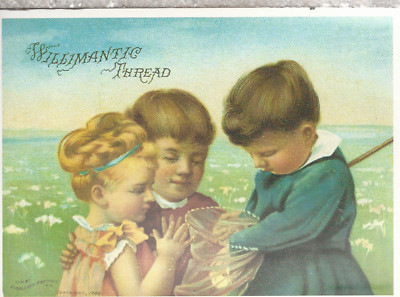 Willimantic Thread Trade Card 1888 reprint Smithsonian Unused Postcard ...