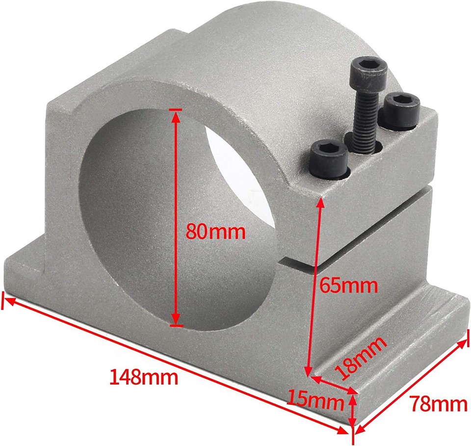 Aluminum CNC Spindle Motor Mount Bracket Clamp Base Holder Support Cast ...