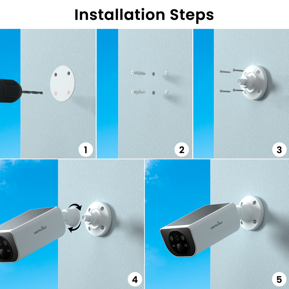Wansview 2K Wireless Solar Security Camera Wifi Home Outdoor Color ...