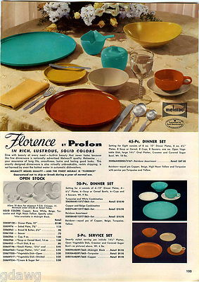 1956 ADVERT Florence By Prolon Dinnerware Plates Solid Pattern ...