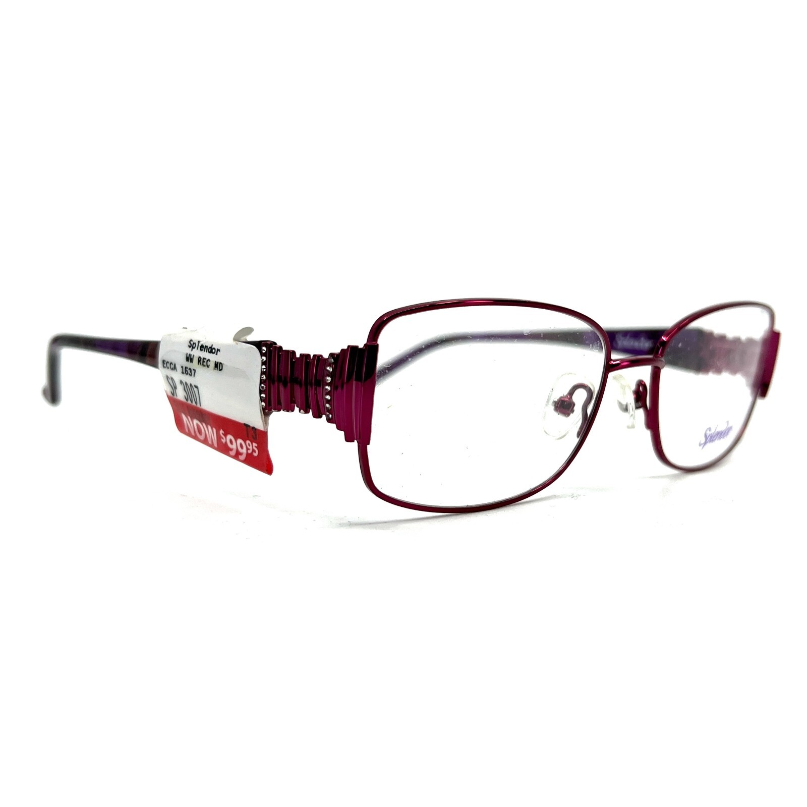 SPLENDOR SP 3007 BU Womens Burgundy Full Rim Eyeglasses 51-16-135 | eBay